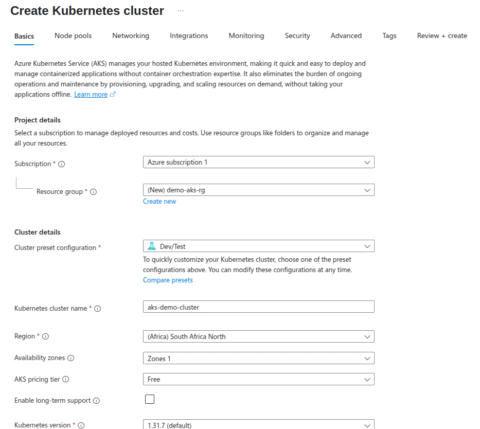 Step-by-Step Guide to Creating an Azure AKS Cluster - Inspiring Lab